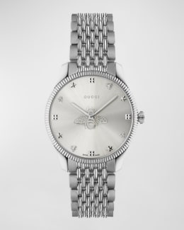 Gucci 36mm G-Timeless Bee Watch with Bracelet Strap, Gold/Silver ...