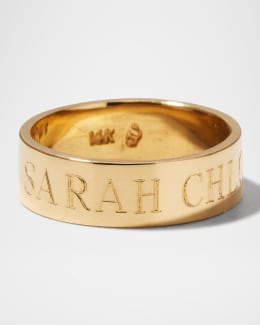 Sarah Chloe 14K Gold Lana Monogrammed Oval Signet Ring, Petite | Neiman ...