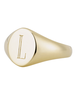 Sarah Chloe Lana 14K Gold Initial Signet Ring, Size 3-9 | Neiman Marcus