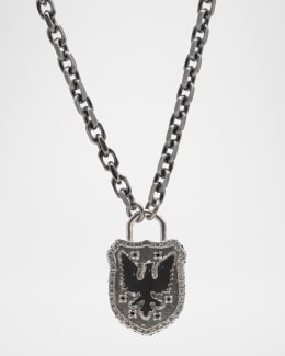 Armenta Men's Romero 18K Gold/Blackened Silver Cross Shield Pendant ...
