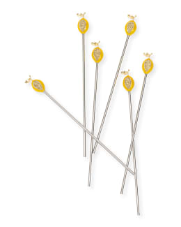 Joanna Buchanan Stripey Bee Swizzle Sticks, Set of 6 | Neiman Marcus