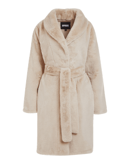 SPRWMN Faux-Fur Robe Coat with Tie Belt | Neiman Marcus