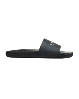Prada Men's Leather Logo Slide Sandals | Neiman Marcus