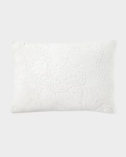 Callisto Home Silver Beaded Decorative Pillow | Neiman Marcus