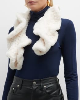 Jocelyn Ruffle Faux-Fur Pull-Through Scarf | Neiman Marcus