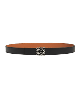 Loewe Reversible Anagram Leather Belt | Neiman Marcus