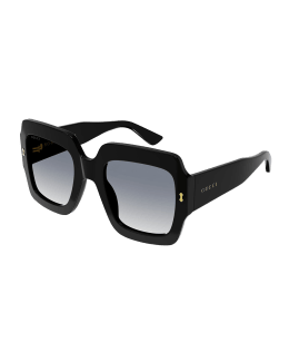 Gucci Geometric Acetate Rectangle Sunglasses | Neiman Marcus