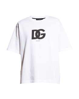 Dolce&Gabbana Men's T-Shirt with DG Collar | Neiman Marcus