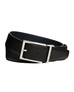 Shinola Men's Reversible Rectangular-Buckle Leather Belt | Neiman Marcus