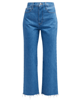 FRAME Le Jane Crop Raw After Jeans | Neiman Marcus