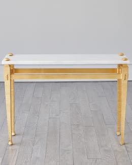 Global Views Hammered Demi Console Table | Neiman Marcus