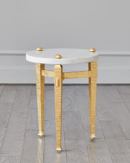 Global Views Jafar Interlocking Marble End Table | Neiman Marcus