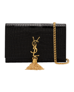 Saint Laurent Kate YSL Python-Embossed Wallet on Chain | Neiman Marcus