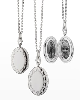 Monica Rich Kosann Sterling Silver Petite Initial Locket Necklace ...