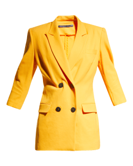 FABIANA FILIPPI Double-Breasted Boxy Stretch Wool Blazer | Neiman Marcus