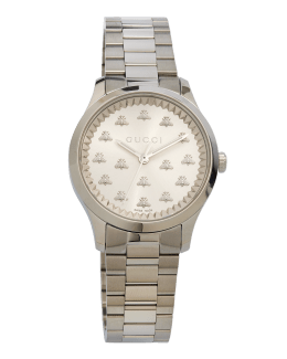 Gucci 36mm G-Timeless Bee Watch with Bracelet Strap, Gold/Silver ...