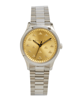 Gucci 29mm G-Timeless Bee Watch with Bracelet Strap, Gold | Neiman Marcus