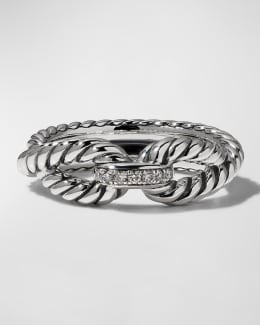 David Yurman Sculpted Cable Ring with Diamonds in 18K Gold, 10mm ...