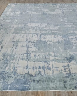 Exquisite Rugs Mercuri Power-Loomed Blue & Silver Rug, 9' x 12 ...