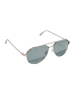 Cartier Men's Metal Double-Bridge Aviator Sunglasses | Neiman Marcus