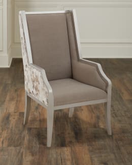 Massoud Elsa Leather Dining Arm Chair | Neiman Marcus