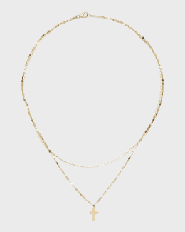 LANA 14k Double-Strand Crossary Necklace | Neiman Marcus