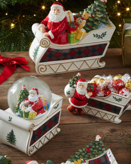 Spode Christmas Tree Tartan Figural Santa Sleigh Candy Jar | Neiman Marcus