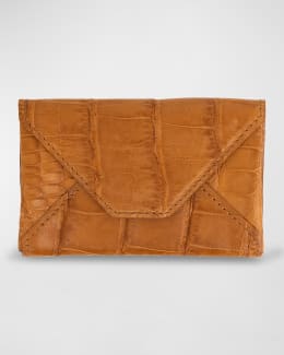 Abas Men's Ostrich Leather Envelope Card Case | Neiman Marcus