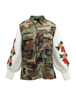 Tu Lize Upcycled Embroidered Military Jacket | Neiman Marcus