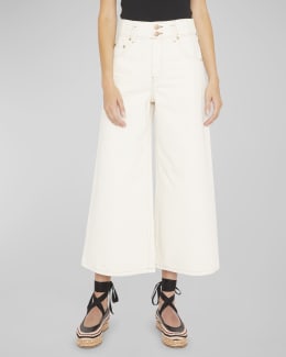 Ulla Johnson The Yvette Wide-Leg Cropped Denim Jeans | Neiman Marcus