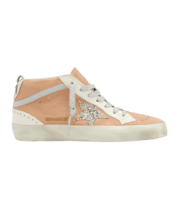 Golden Goose Mid Star Suede Wing-Tip Sneakers | Neiman Marcus