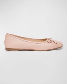 Bernardo Gwynn Metallic Bow Ballerina Flats | Neiman Marcus