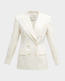 Salon 1884 Double-Breasted Blazer in Lightweight Wool | Neiman Marcus
