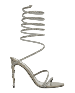 Rene Caovilla Strass Snake-Wrap Platform Sandals | Neiman Marcus