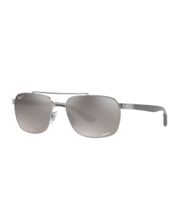 Ray-Ban Men's Metal Double-Bridge Square Sunglasses | Neiman Marcus
