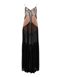 SLEEPING WITH JACQUES Francine Lace and Silk Tulle Maxi Dress | Neiman ...