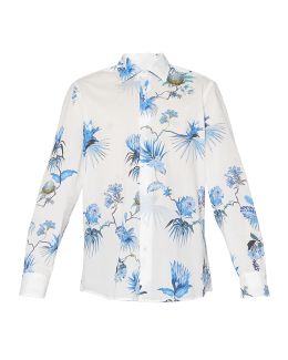 Versace Men's Medusa Harness-Print Silk Sport Shirt | Neiman Marcus