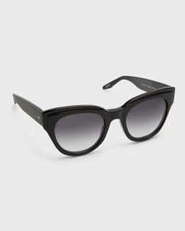 Lauren Ralph Lauren Crystal-Embellished Golden Acetate Cat-Eye Sunglasses | Neiman Marcus