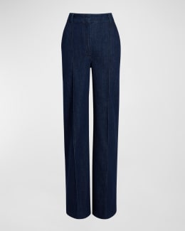 Co High-Rise Tapered Straight-Leg Denim Jeans | Neiman Marcus