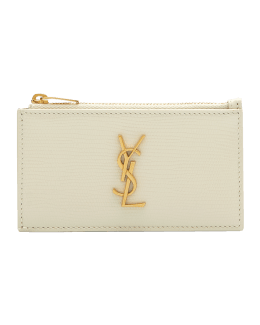 Saint Laurent YSL Monogram Card Case in Croc-Embossed Leather | Neiman ...