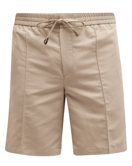 Loro Piana Men's Linen Drawstring Bermuda Shorts | Neiman Marcus