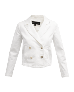 L'Agence Wayne Cropped Double-Breasted Jacket | Neiman Marcus