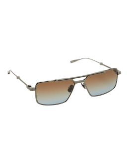 Valentino Garavani Men's XVI Double Bridge Aviator Sunglasses | Neiman ...