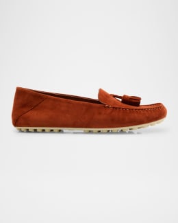 Loro Piana Leather Tassel Moccasin Driver Loafers | Neiman Marcus