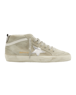 Golden Goose Mid Star Leather Wing-Tip Sneakers | Neiman Marcus