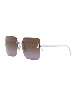 Fendi F Monogram Rimless Metal Butterfly Sunglasses | Neiman Marcus
