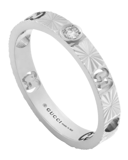 Gucci Icon Thin Band Ring in White Gold | Neiman Marcus