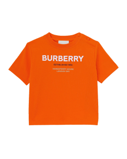 Burberry Kid's Cedar Tri-Tone Logo-Print T-Shirt, Size 6M-2 | Neiman Marcus