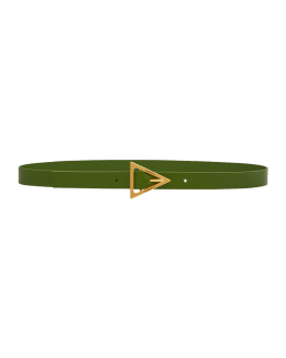 Bottega Veneta Triangle Metallic Leather Buckle Belt | Neiman Marcus