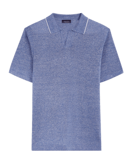 Hanro Men's Cotton-Linen V-Neck Polo Shirt | Neiman Marcus